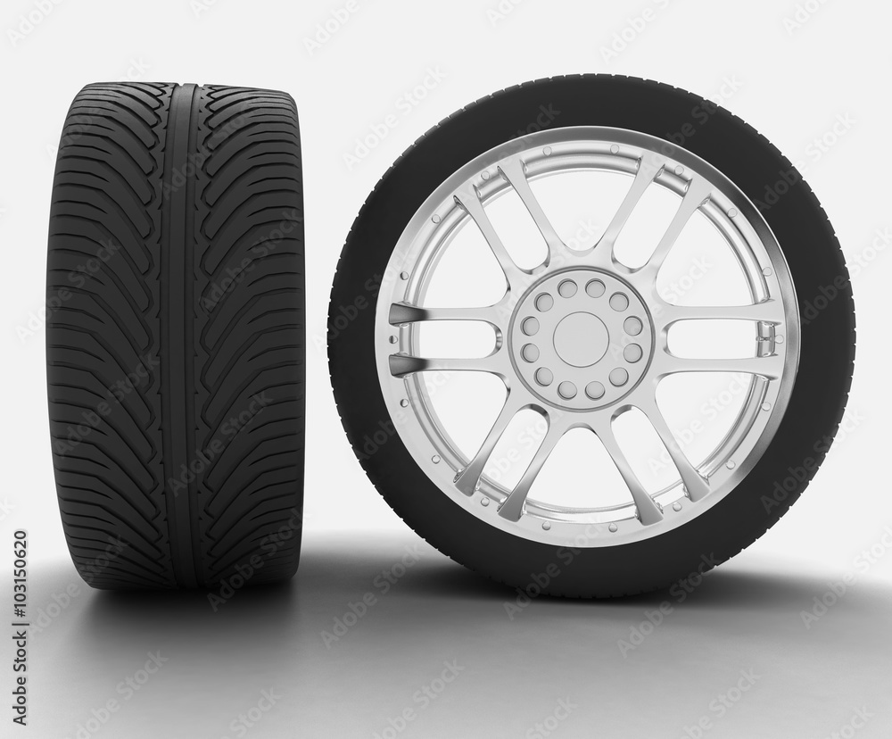 Side view and front view of an automobile wheel. Stock Illustration ...