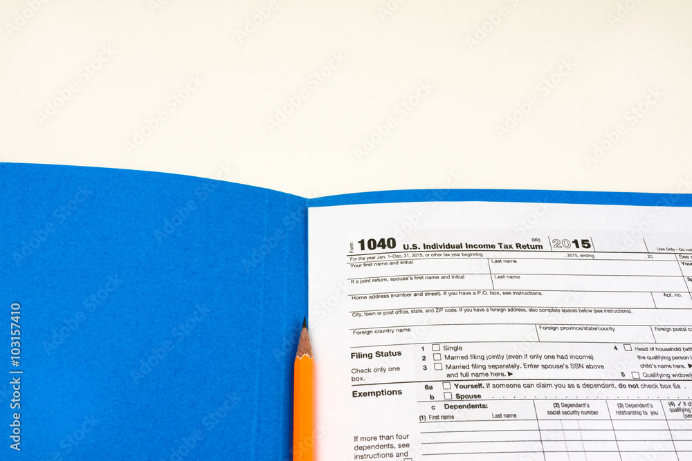 Tax Form 1040, Tax Form Details with Light Background Stock Photo ...