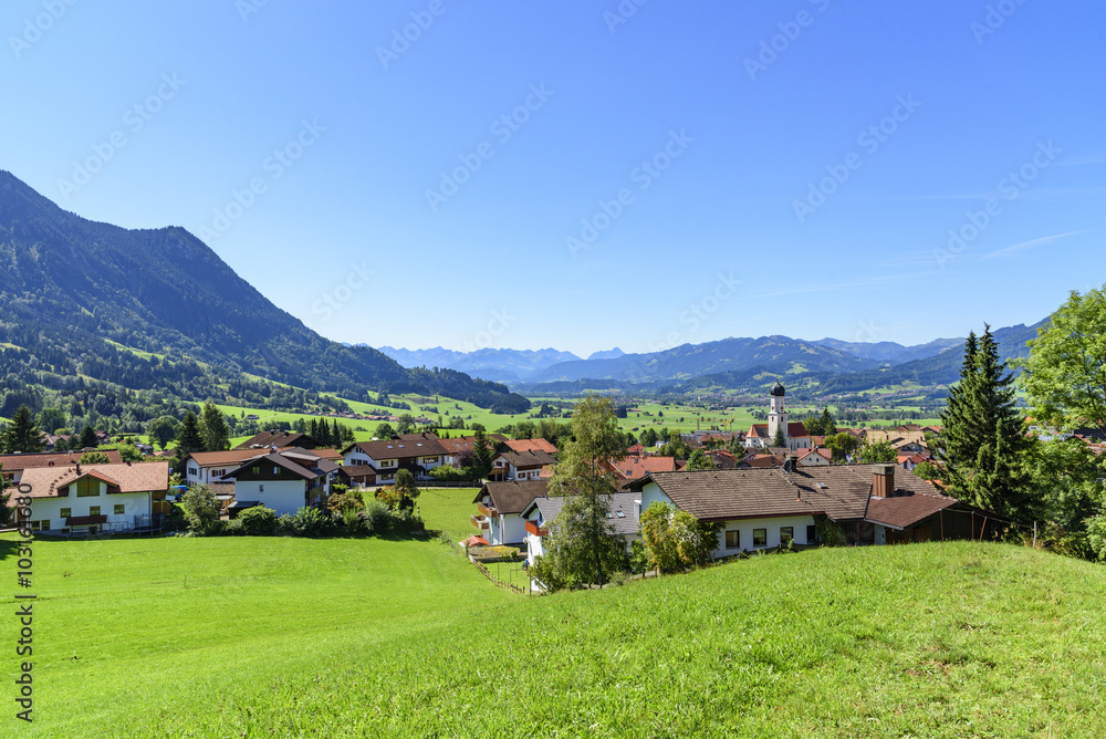 Ausblick über Rettenberg ins Oberallgäu Stock-Foto | Adobe Stock