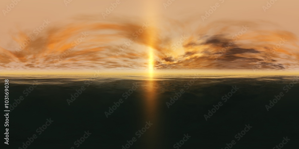 HDRI High resolution map. environment map,panorama of sea sunset, the ...