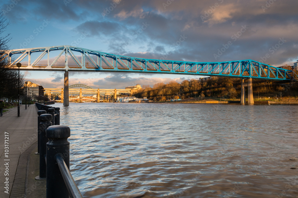 Metro Bridge over the Tyne also known as Queen Elizabeth II bridge ...