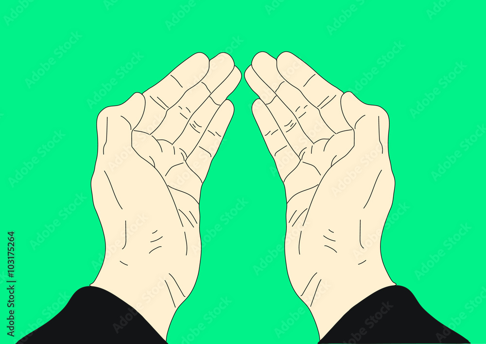 folded arms / folded hands holding emptiness, palms up Stock Vector ...