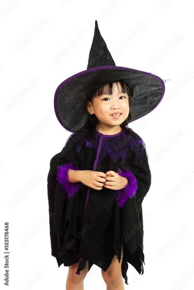Asian Little Chinese Girl Wearing Halloween Costume Stock Photo | Adobe ...
