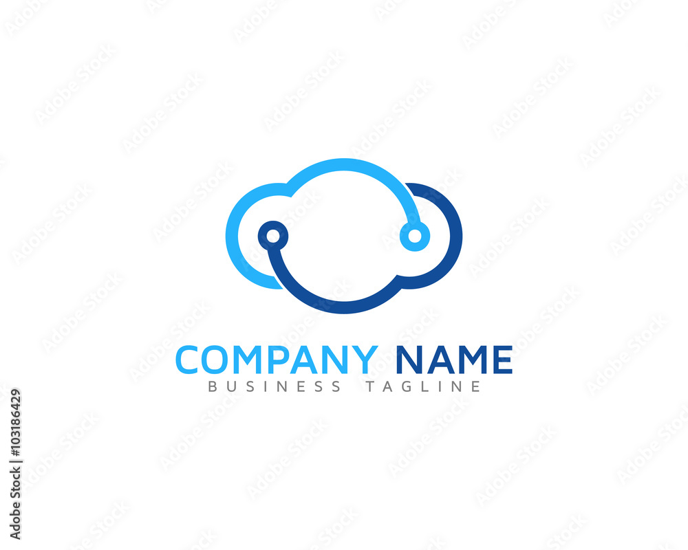 Cloud Digital Logo Design Template Stock Vector | Adobe Stock