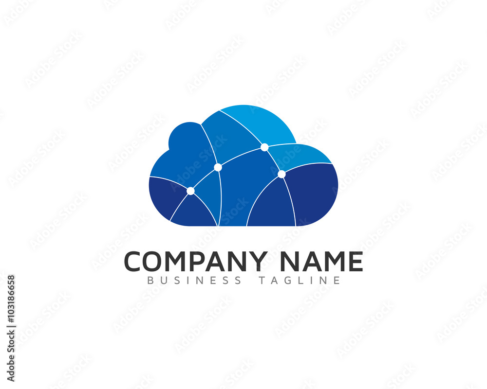 Cloud Network Logo Design Template Stock Vector | Adobe Stock