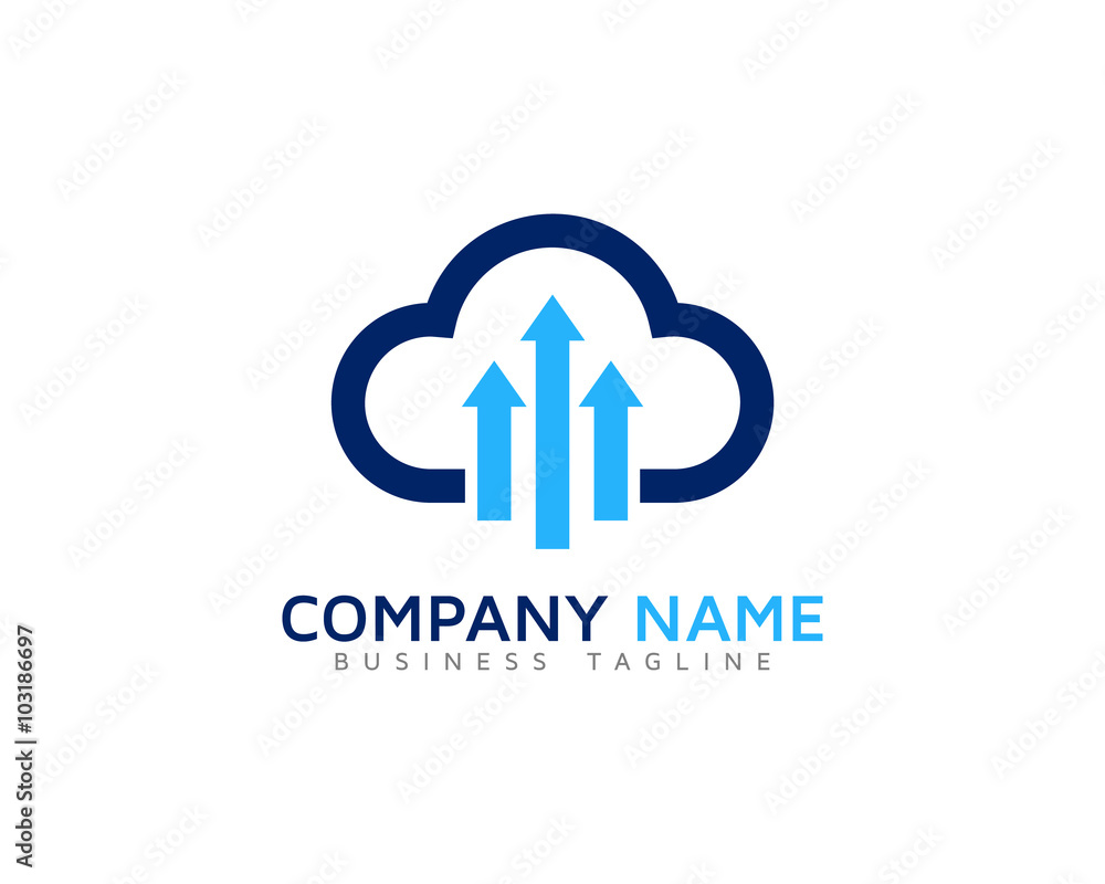 Cloud Upload Logo Design Template Stock Vector | Adobe Stock