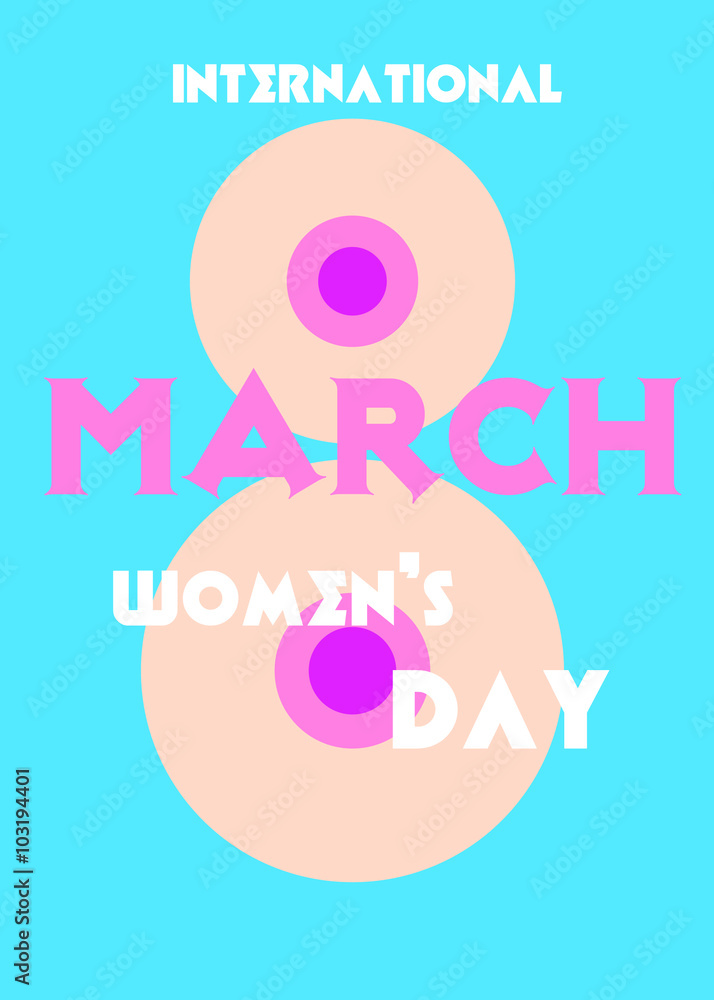 8 March party invitation poster. Womens day card. Creative template ...