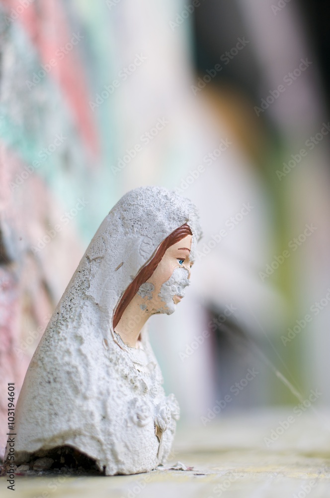 Virgin Mary broken statue Stock Photo | Adobe Stock