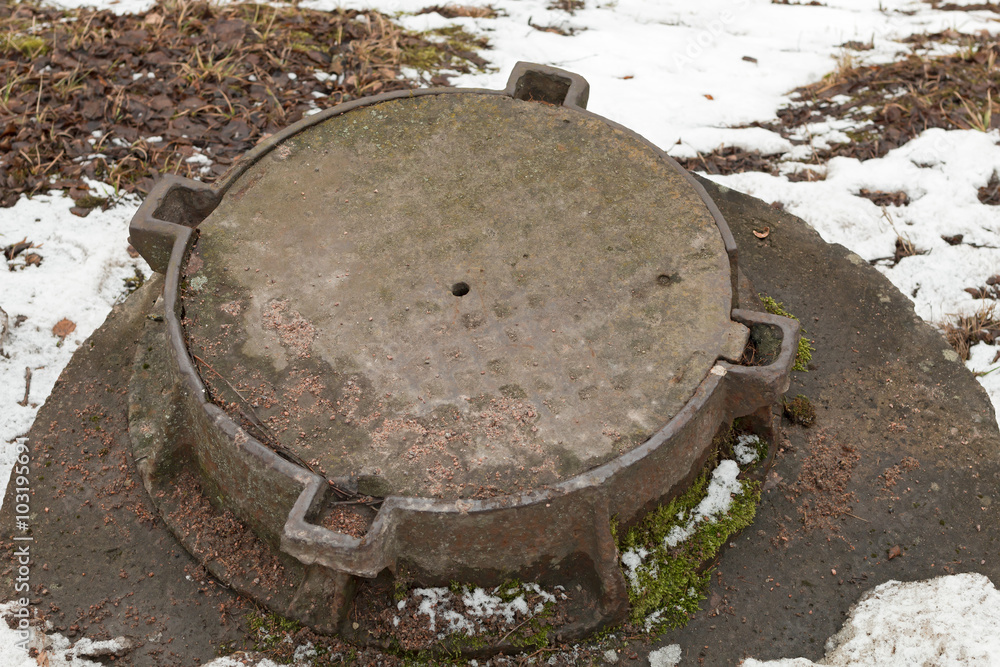 Old hatch. The picture was taken with limited depth of field. In the ...