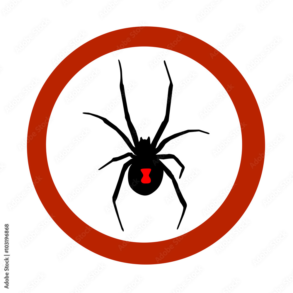 Stop sign of the black widow spider. Stock Vector | Adobe Stock