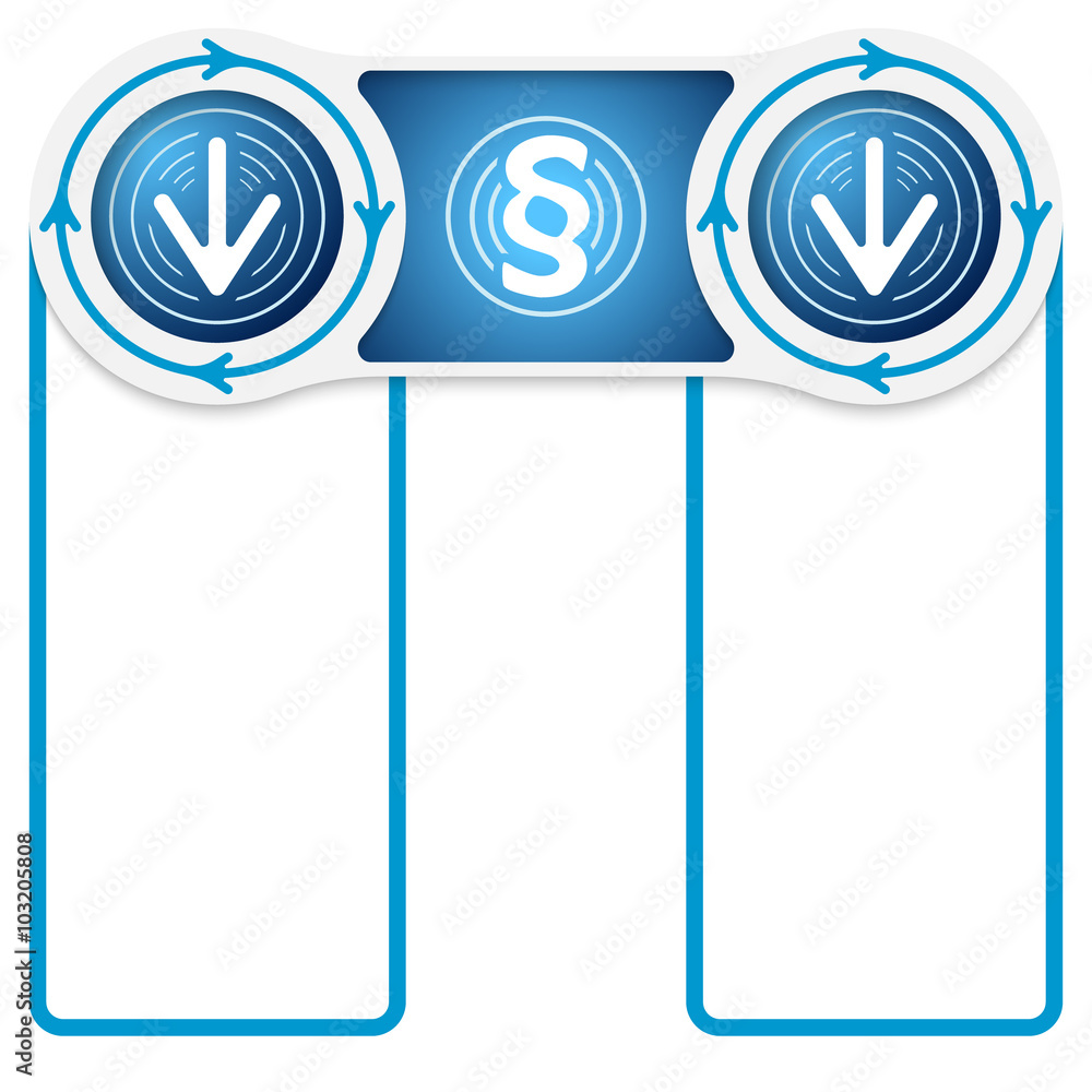 Two circular connected boxes for your text and paragraph and arr Stock ...