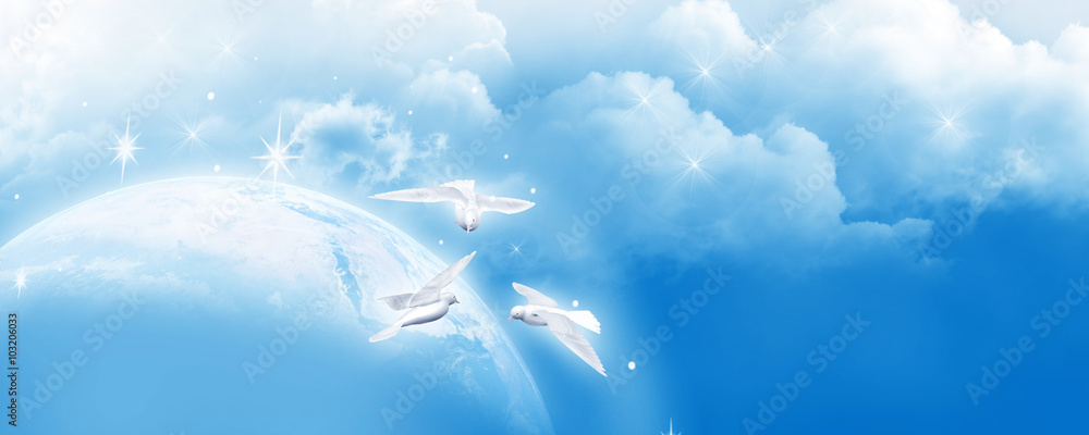 Blue sky header, banner Stock Illustration | Adobe Stock