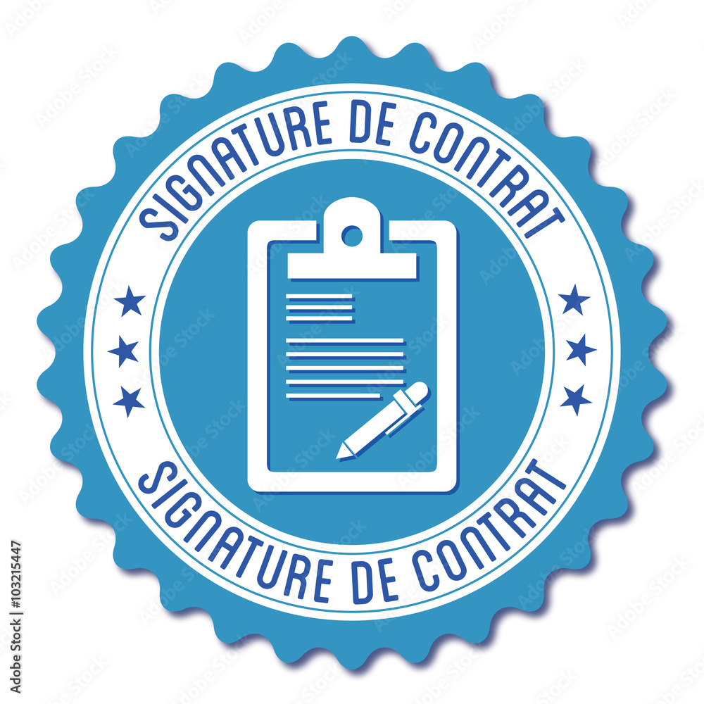 Vecteur Stock Logo signature de contrat. | Adobe Stock