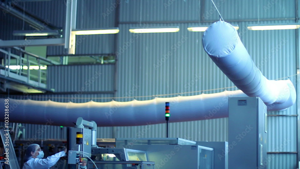 Ductwork in industrial premises/Duct system at food factory/Air ...