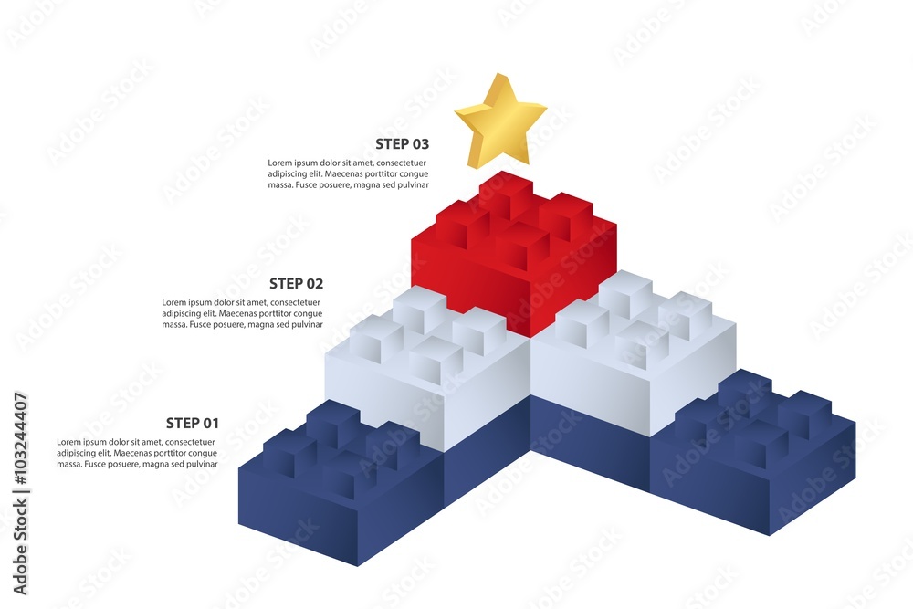 Constructor building bricks - Steps to success - Vector infographic ...