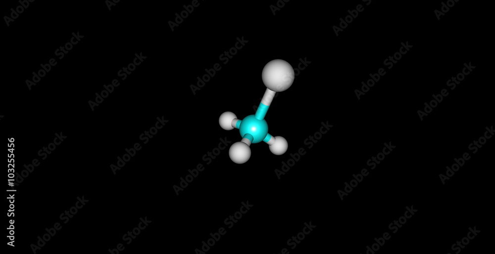 Chloromethane molecular structure isolated on black Stock Illustration ...