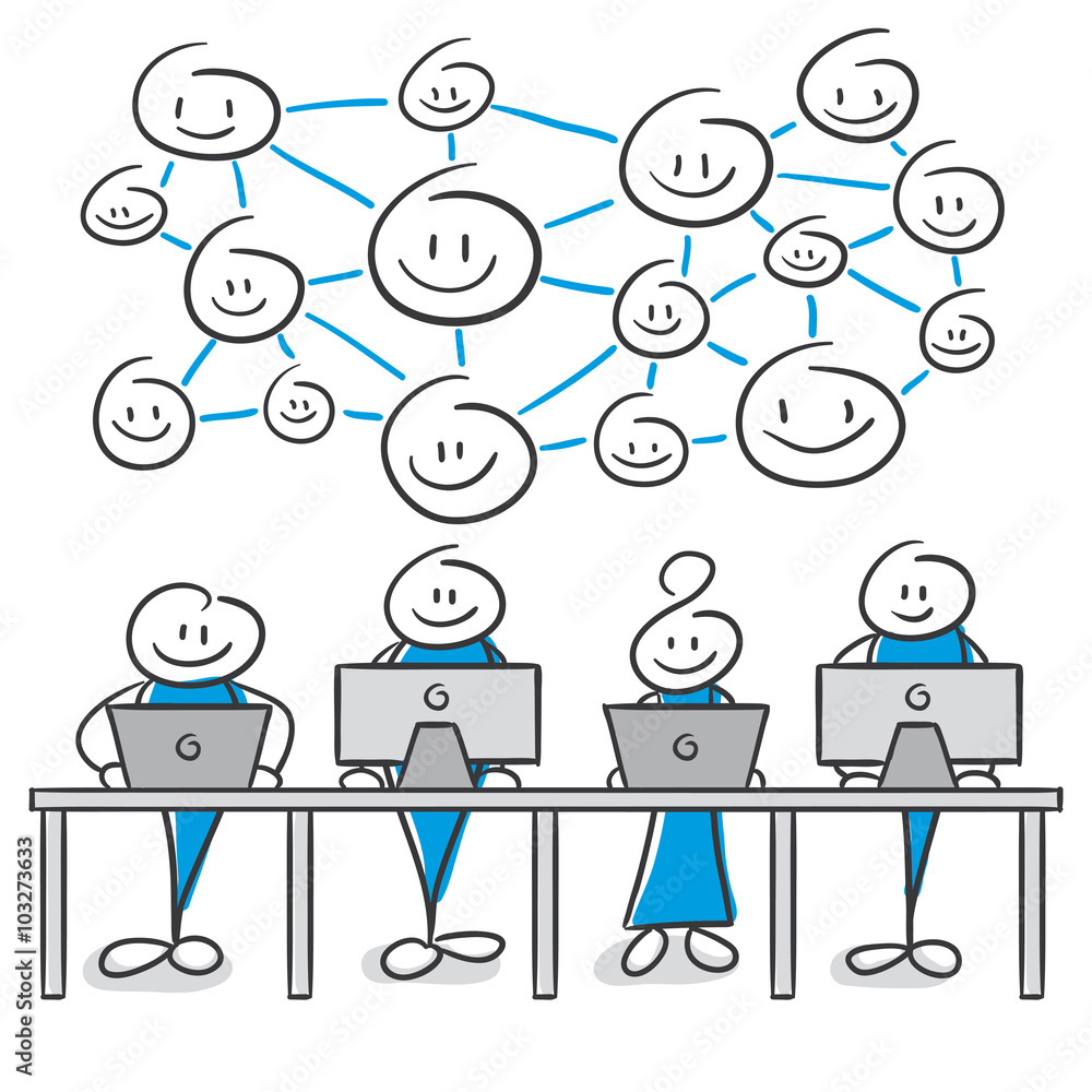 Stick Figure Series Blue Stock Vector | Adobe Stock