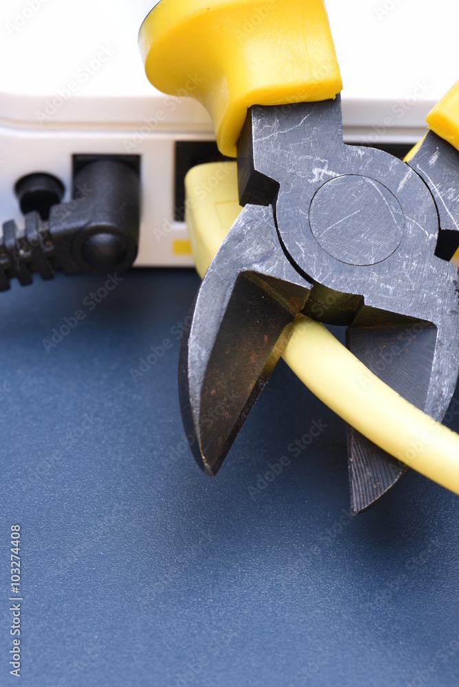 Cutting off home Internet service Stock Photo | Adobe Stock