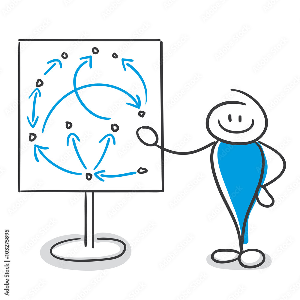 Stick Figure Series Blue Stock Vector | Adobe Stock