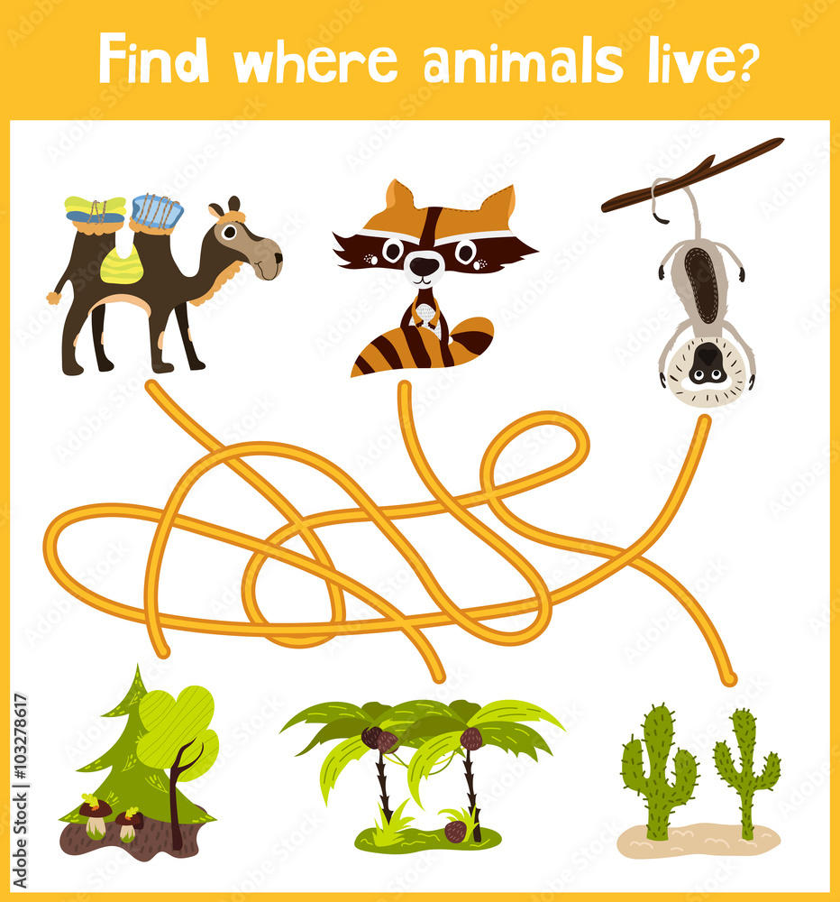 Bright cartoon educational puzzle game for children of preschool and ...