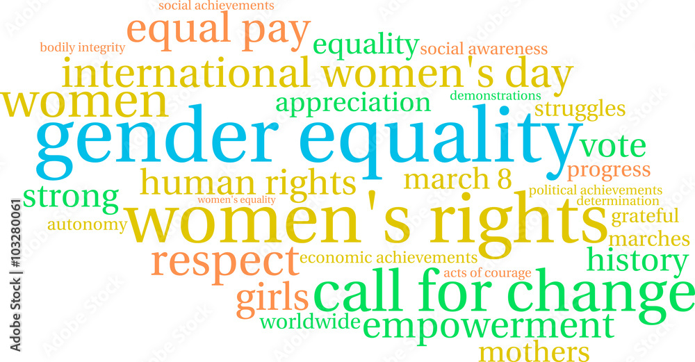 Gender Equality Word Cloud Stock Vector | Adobe Stock