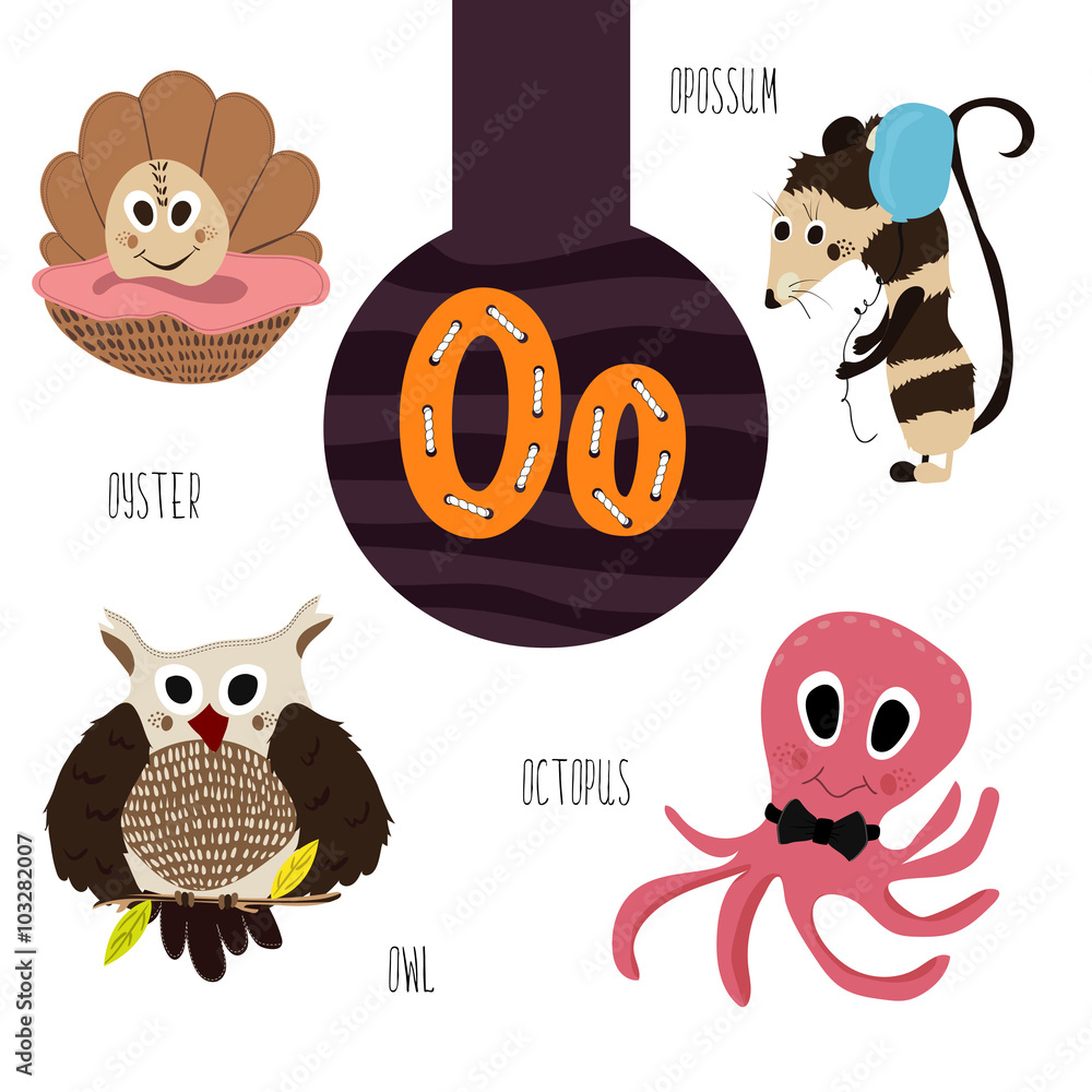 Fun animal letters of the alphabet for the development and learning of ...