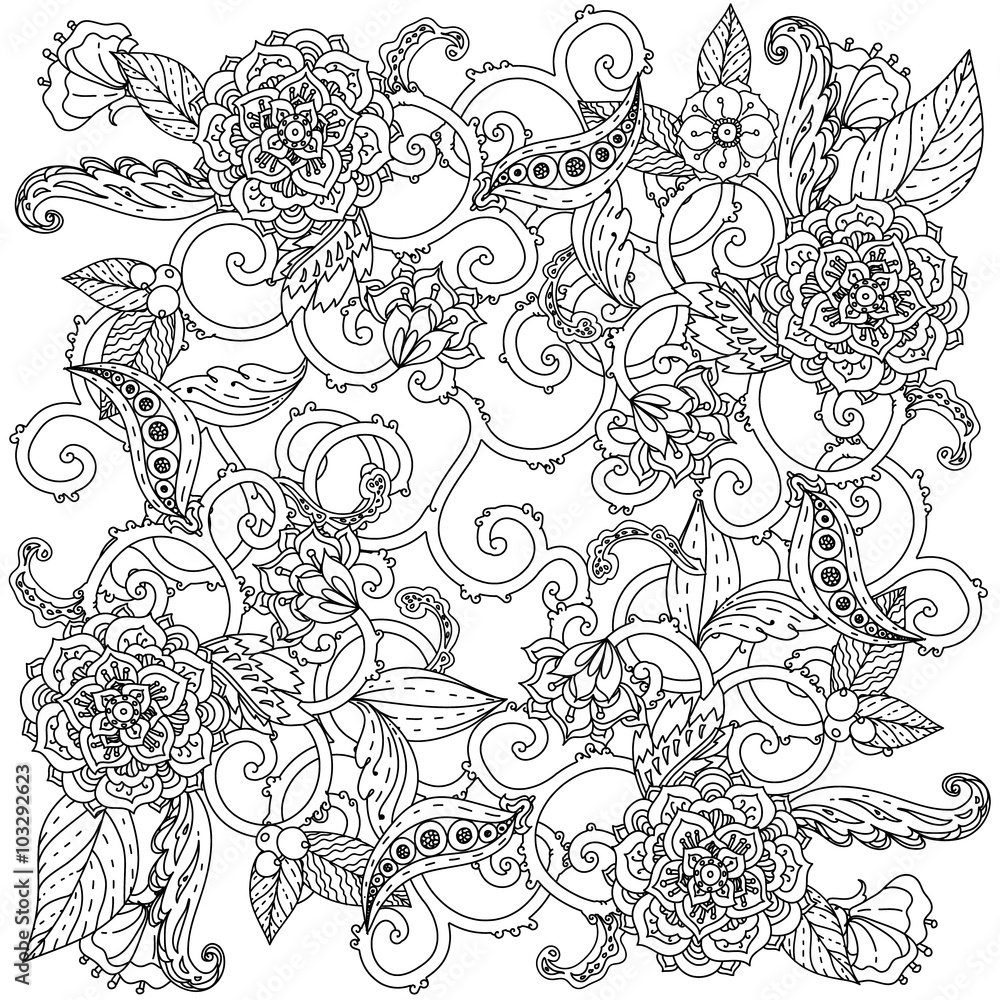 Pattern for coloring book. Stock Vector | Adobe Stock