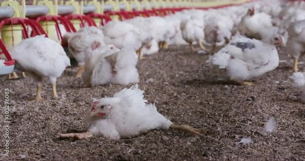 Intensive factory farming of chickens often leads to deformities and ...