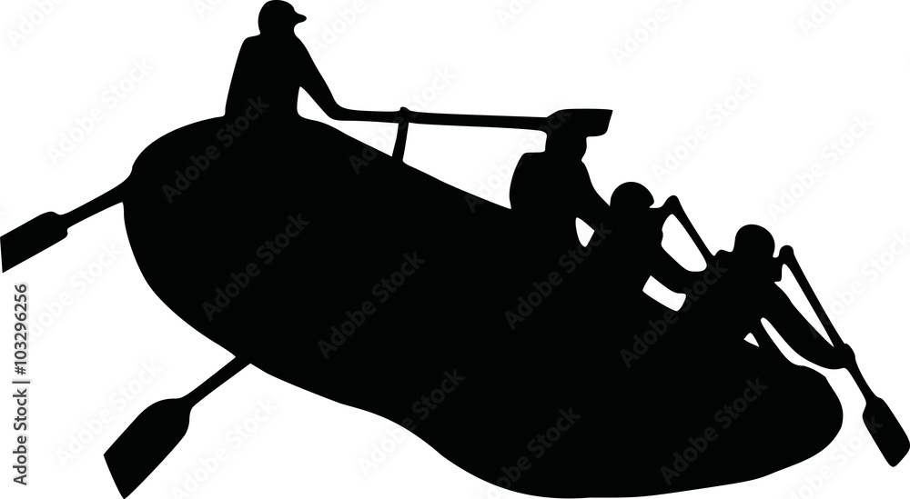 Rafting silhouette Stock Vector | Adobe Stock