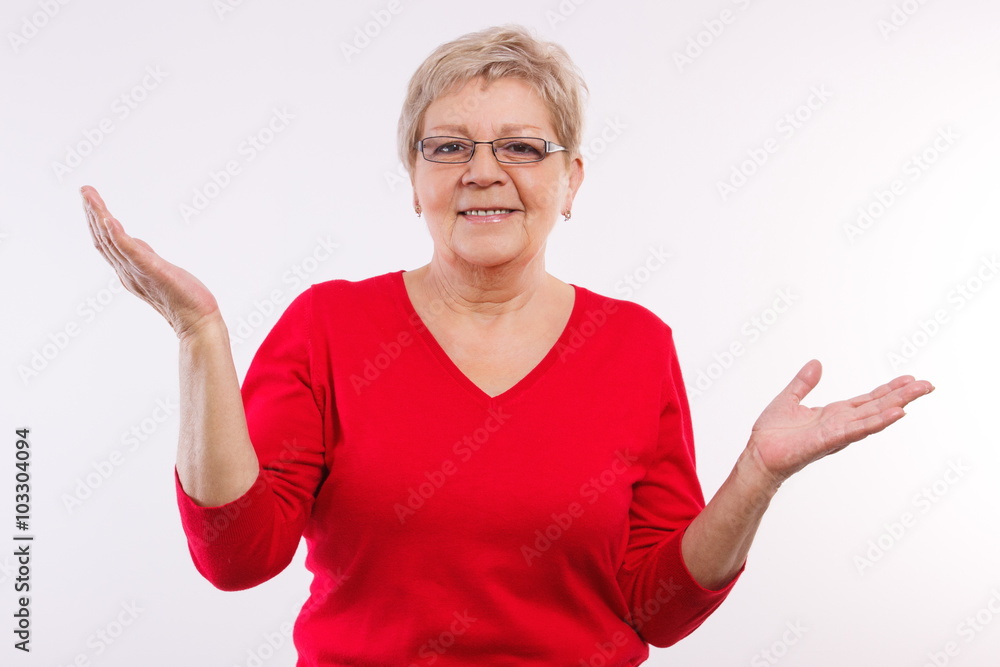 Girl Shrugging With Hands Up