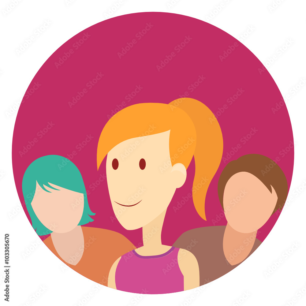 Share with friends - Circle Icon. Modern Design Flat Style Icon Stock ...