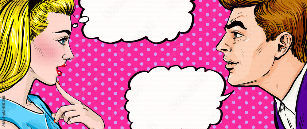 Pop Art Couple Conversation Love Couple Pop Art Love Valentines Day
