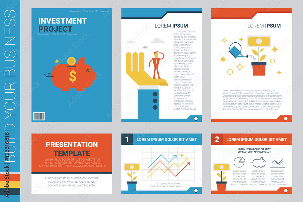 Investment project book cover and presentation template Stock Vector ...