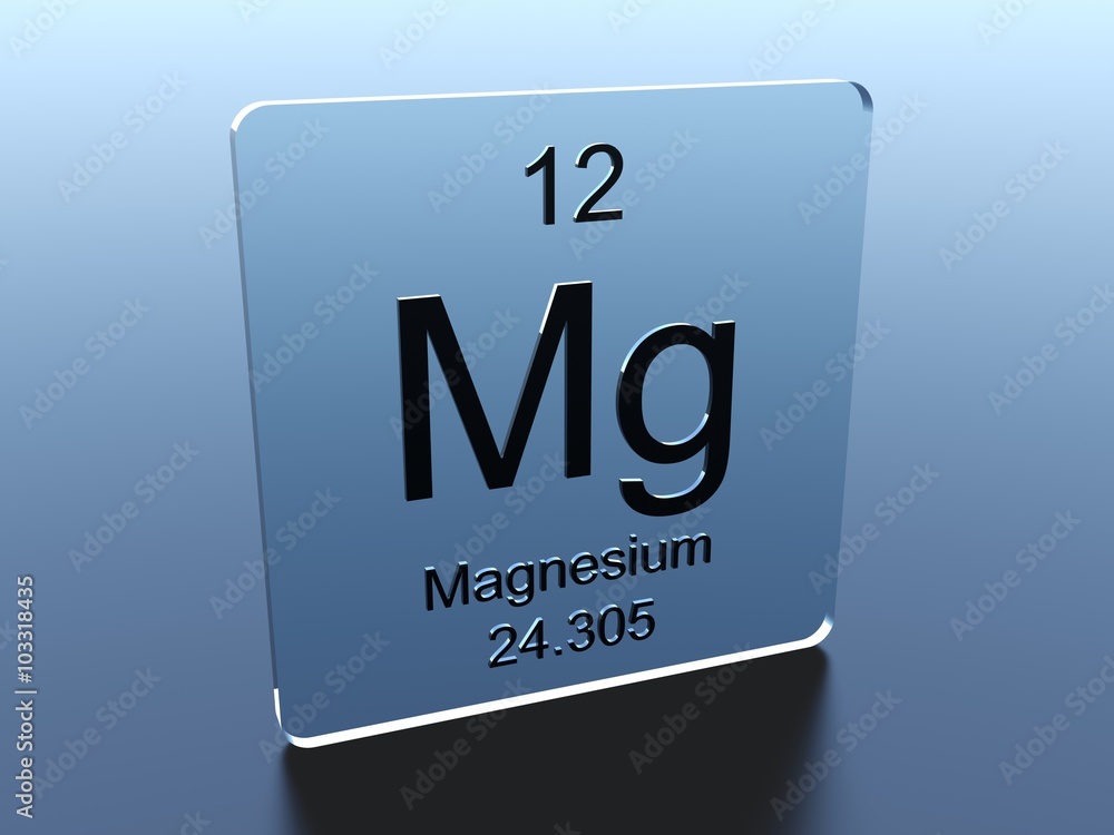 Magnesium symbol on a glass square Stock Illustration | Adobe Stock