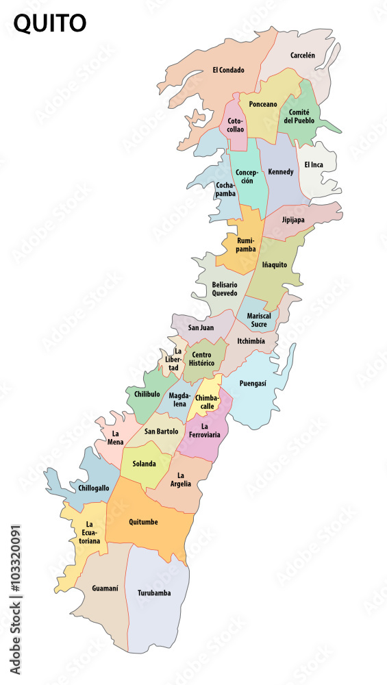 quito administrative map Stock Vector | Adobe Stock