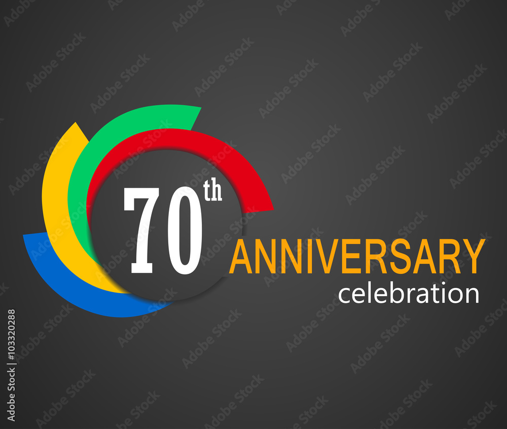 70th Anniversary celebration background, 70 years anniversary card ...