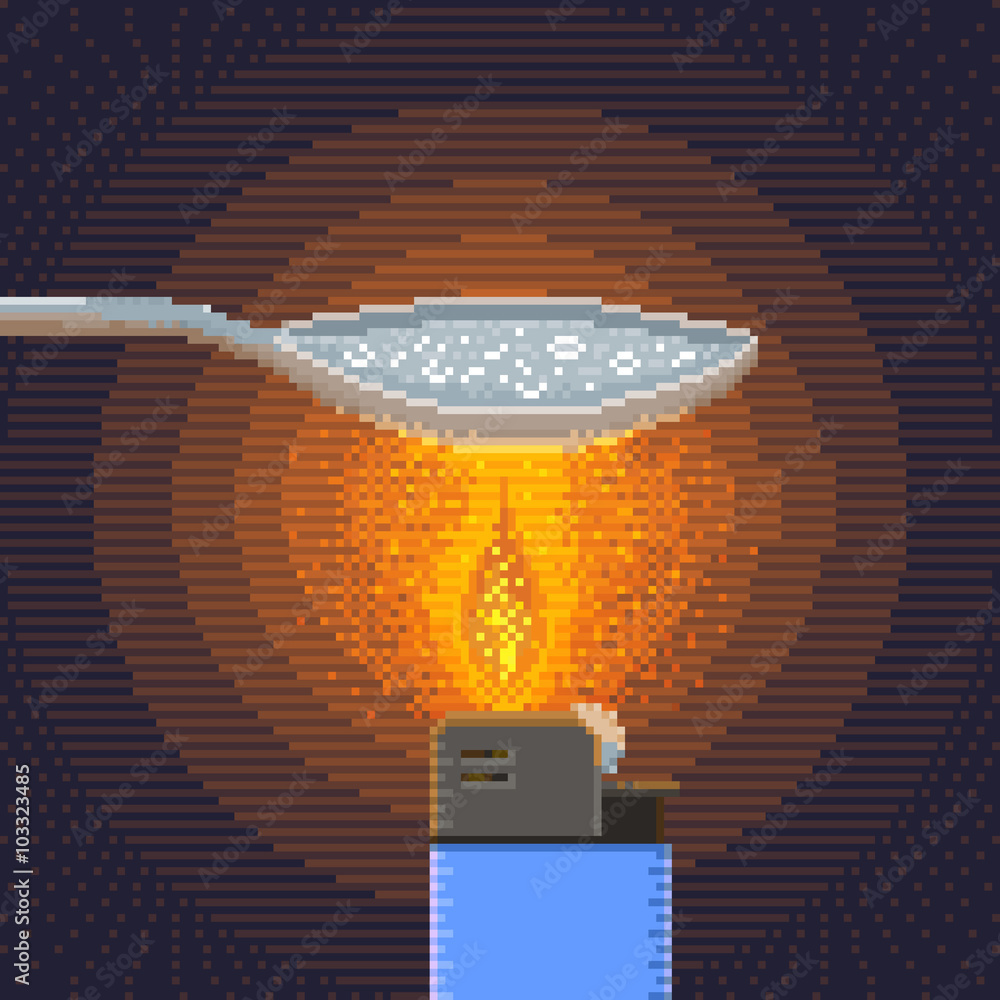 Synthesis of Crack Cocaine Pixel Art Illustration Stock Vector | Adobe ...