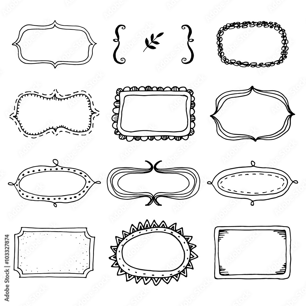 Hand drawn frames. Stock Vector | Adobe Stock