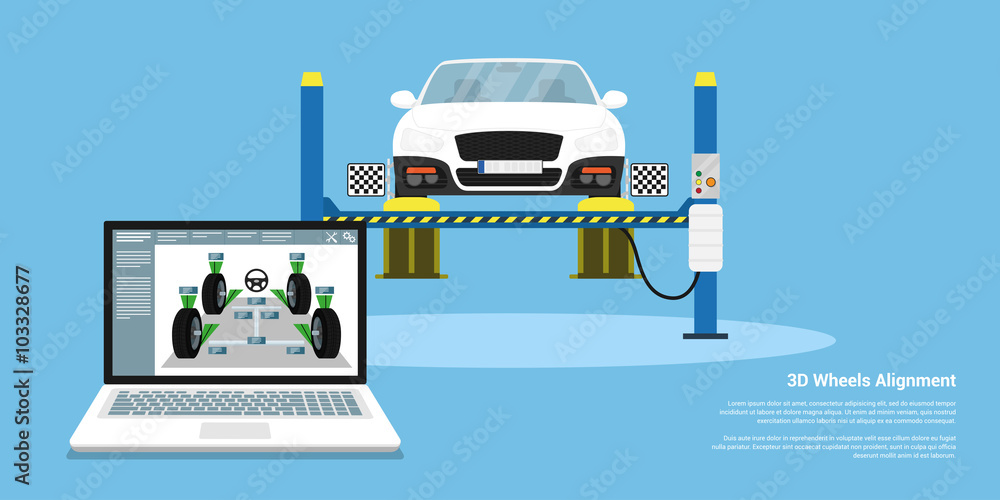 3D wheels alignment Stock Vector | Adobe Stock
