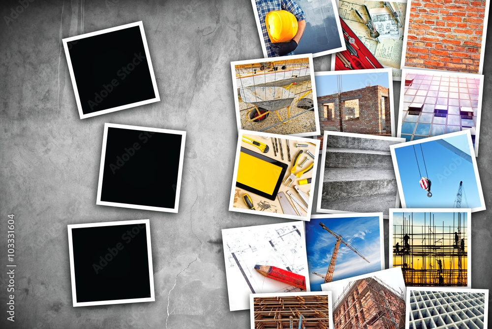 Construction industry themed photo collage Stock Photo | Adobe Stock