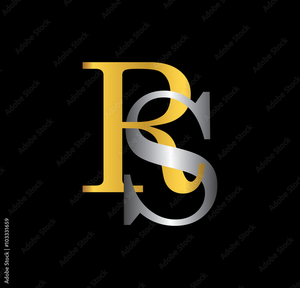 RS initial letter with gold and silver Stock Vector | Adobe Stock