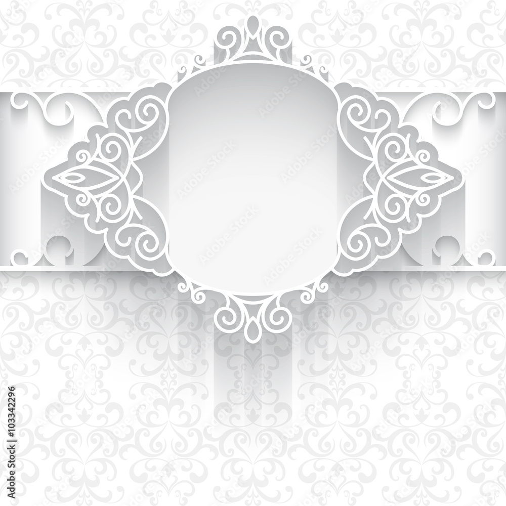 White paper lace background Stock Vector | Adobe Stock