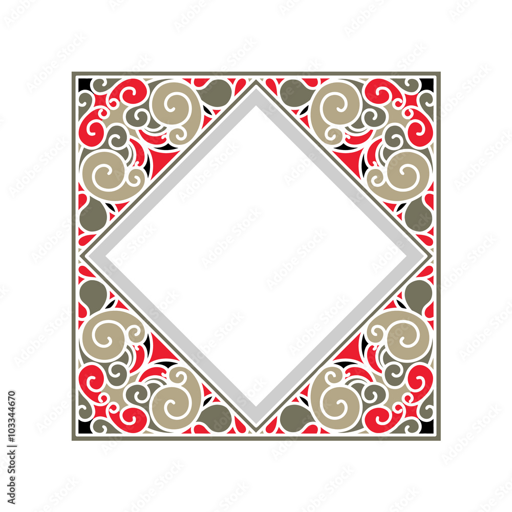 Vector Ornate Frame and Color Pattern. Ornate element for design and ...