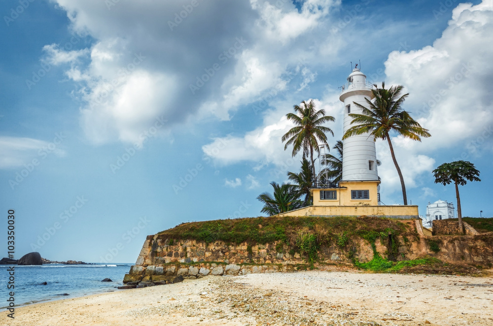 Galle, SRI LANKA. Light House At Galle Dutch Fort 17th Centurys Ruined ...