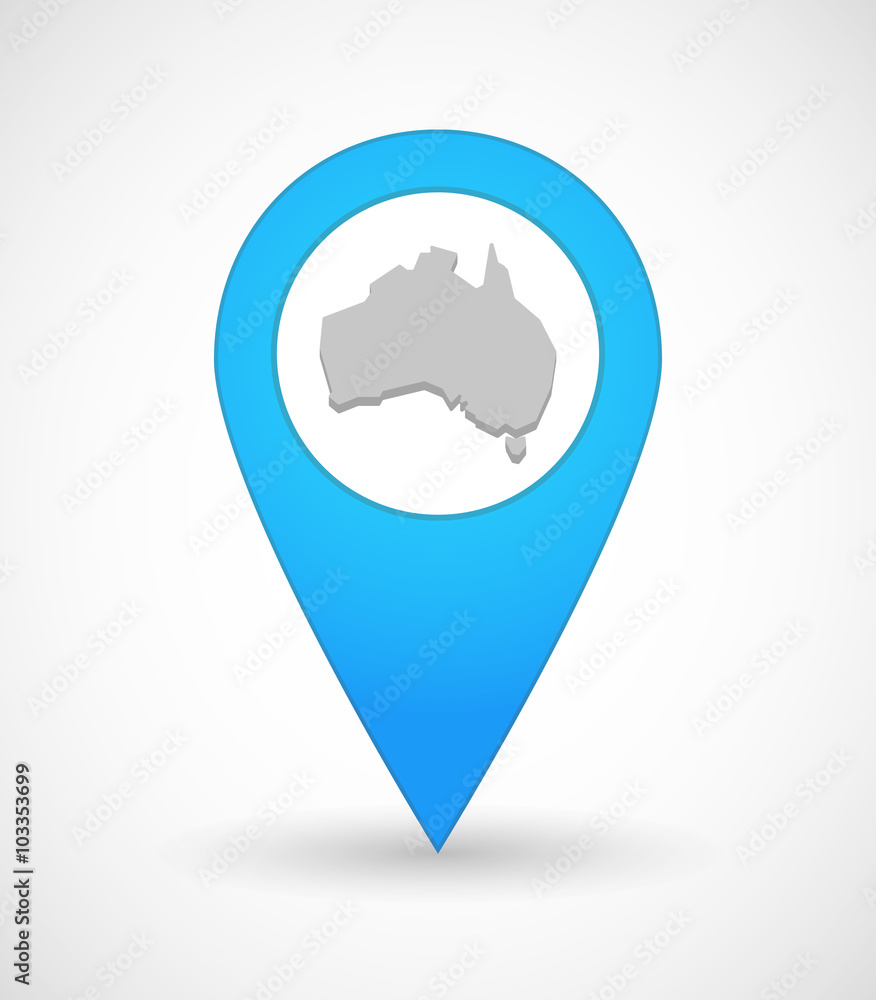 Map mark icon with a map of Australia Stock Vector | Adobe Stock
