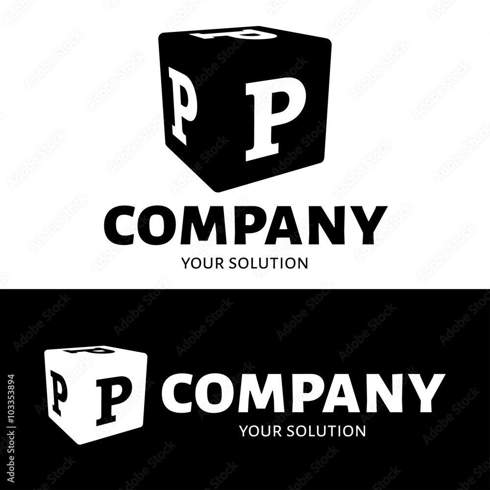 Vector letter P logo. The cube with the letter P brand logo Stock ...