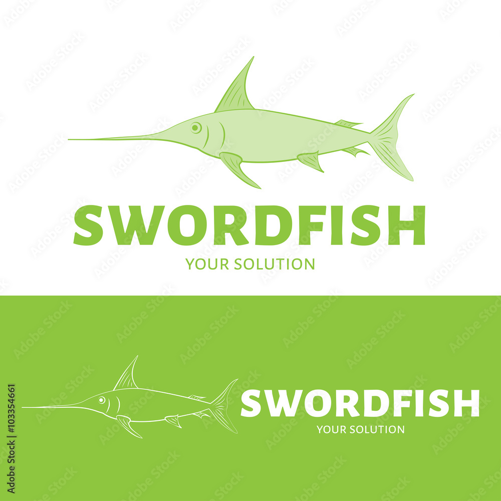 Vector logo swordfish. Brand logo in the shape of a swordfish. Stock ...