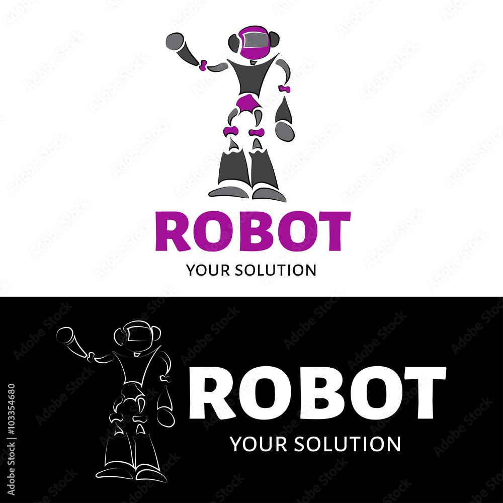 Vector logo robot. Brand logo in the form of a robot Stock Vector ...