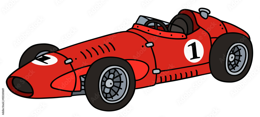 Vintage Race Car Illustration