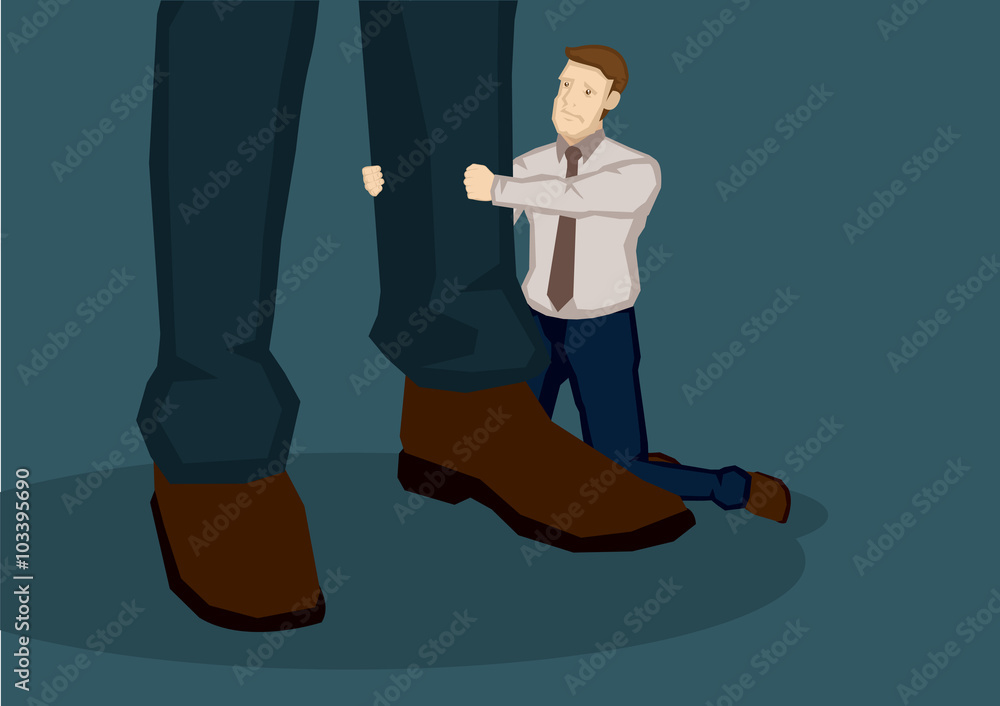 Cartoon Man Begging Vector Illustration Stock Vector | Adobe Stock